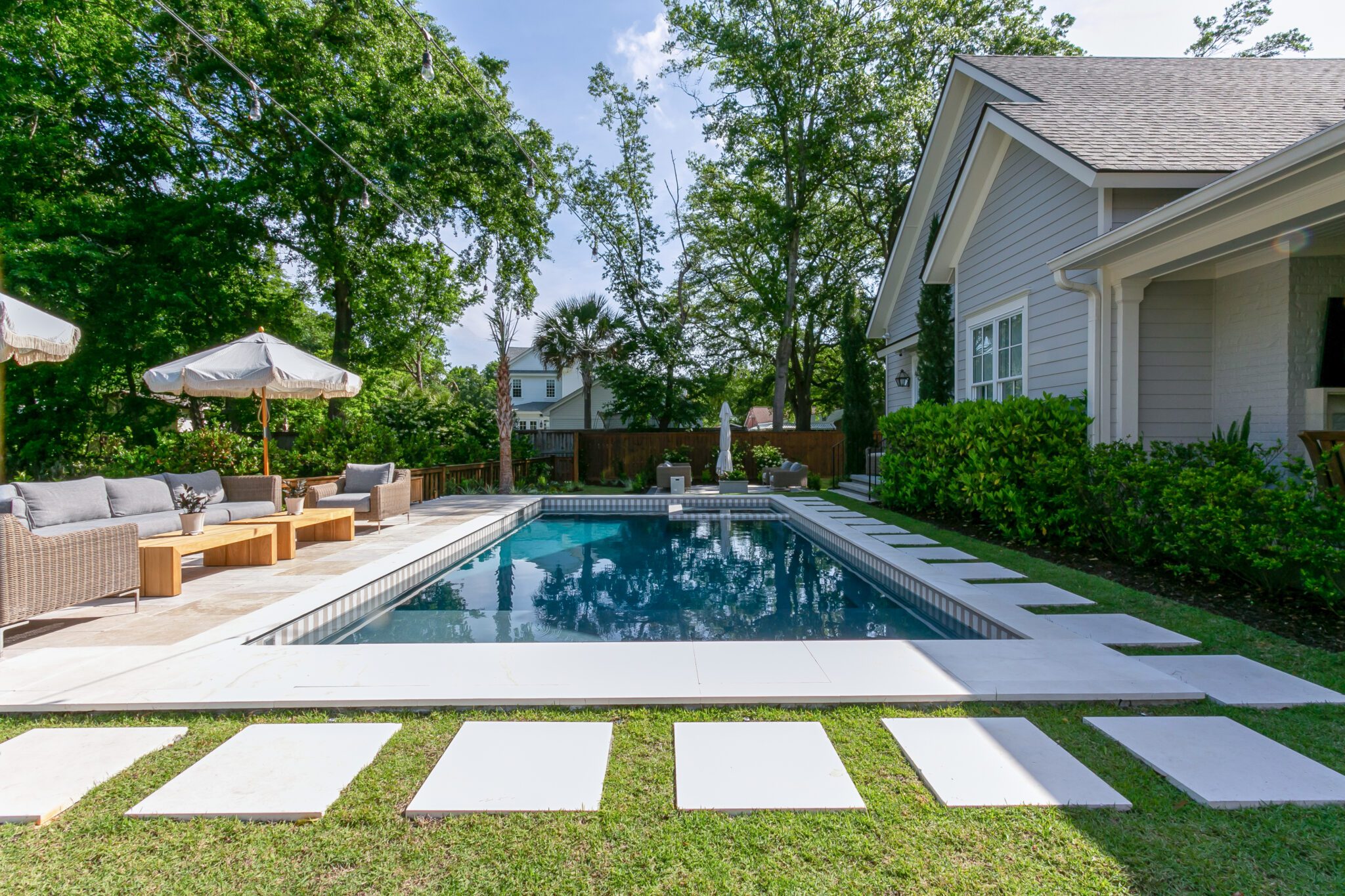 A Backyard Paradise by Aqua Blue Pools - Charleston Home + Design ...